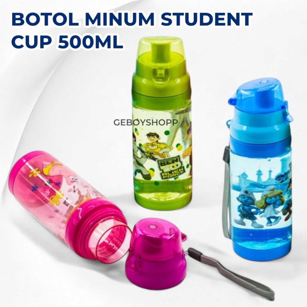 Jual Botol Minum Anak Student Cup 500ml / Tempat Minum Unik / Botol Air ...