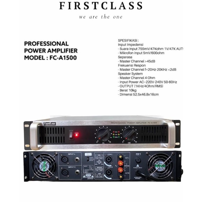 Jual Power Amplifier FIRST CLASS FC A 1500 FCA 1500 Original 2 x 150 ...