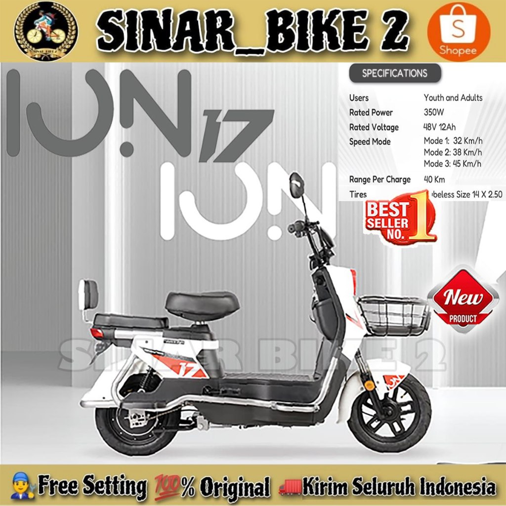 Jual Sepeda Listrik ION E-BIKE SEVENTEEN By Element 350 Watt Electric E ...