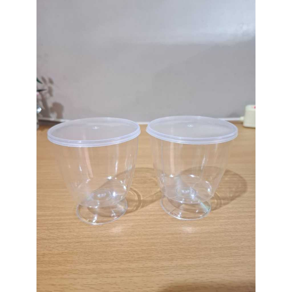 Jual Gelas Kaki Pudding Isi 25set 150ml+Tutupan | Shopee Indonesia