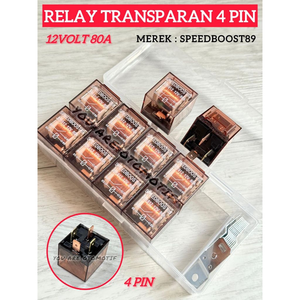 Jual 【UR】Relay Klakson Transparan Kaki 5 Pin / 4 Pin Pemutus Arus 12v ...