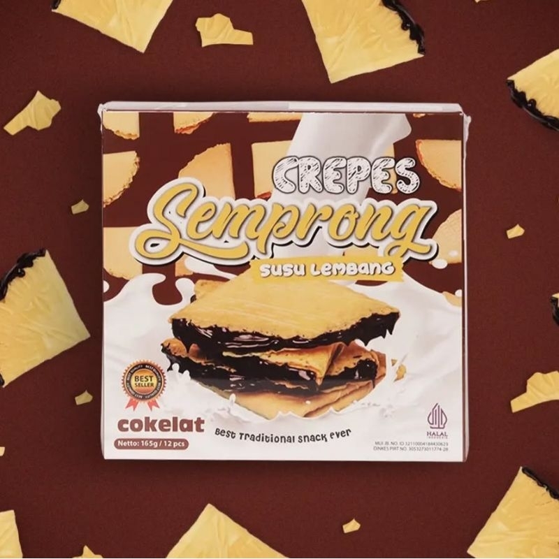 Jual Crepes Semprong Susu Lembang | Isi 12 | 165 gram | Crepes Crispy ...