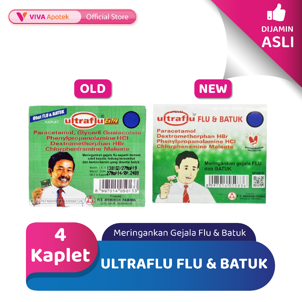 Jual Ultraflu Flu & Batuk Meringankan Gejala Flu & Batuk (4 Kaplet ...