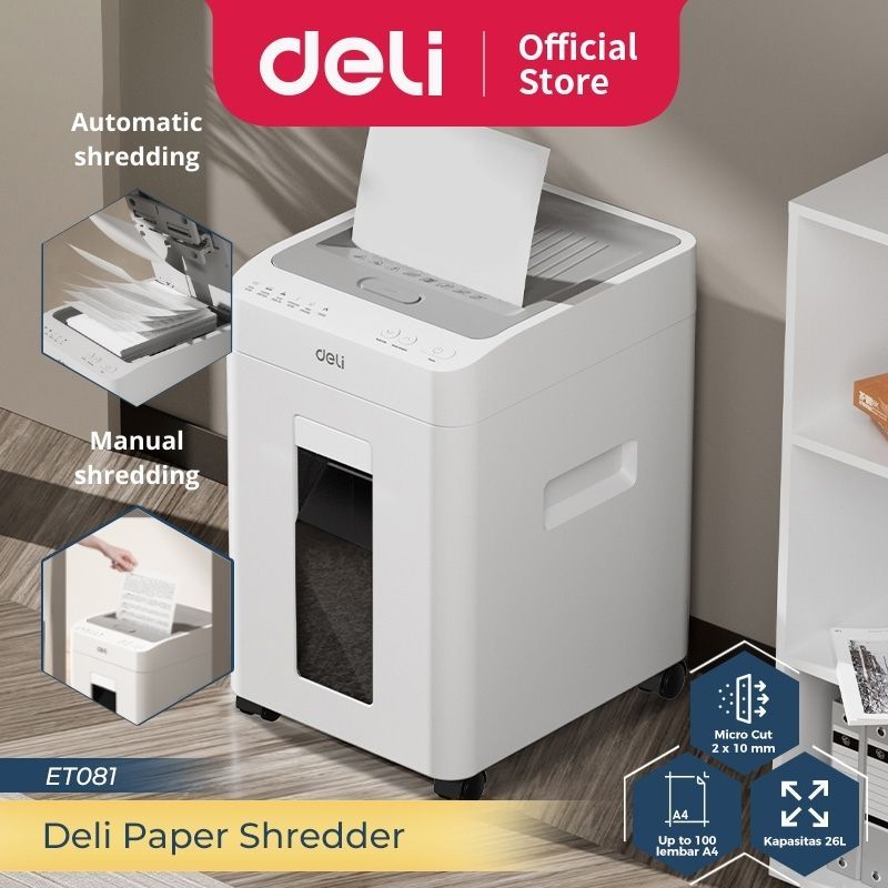 Jual Deli Paper Shredder Mesin Penghancur Kertas A4 Micro Cut Hingga ...