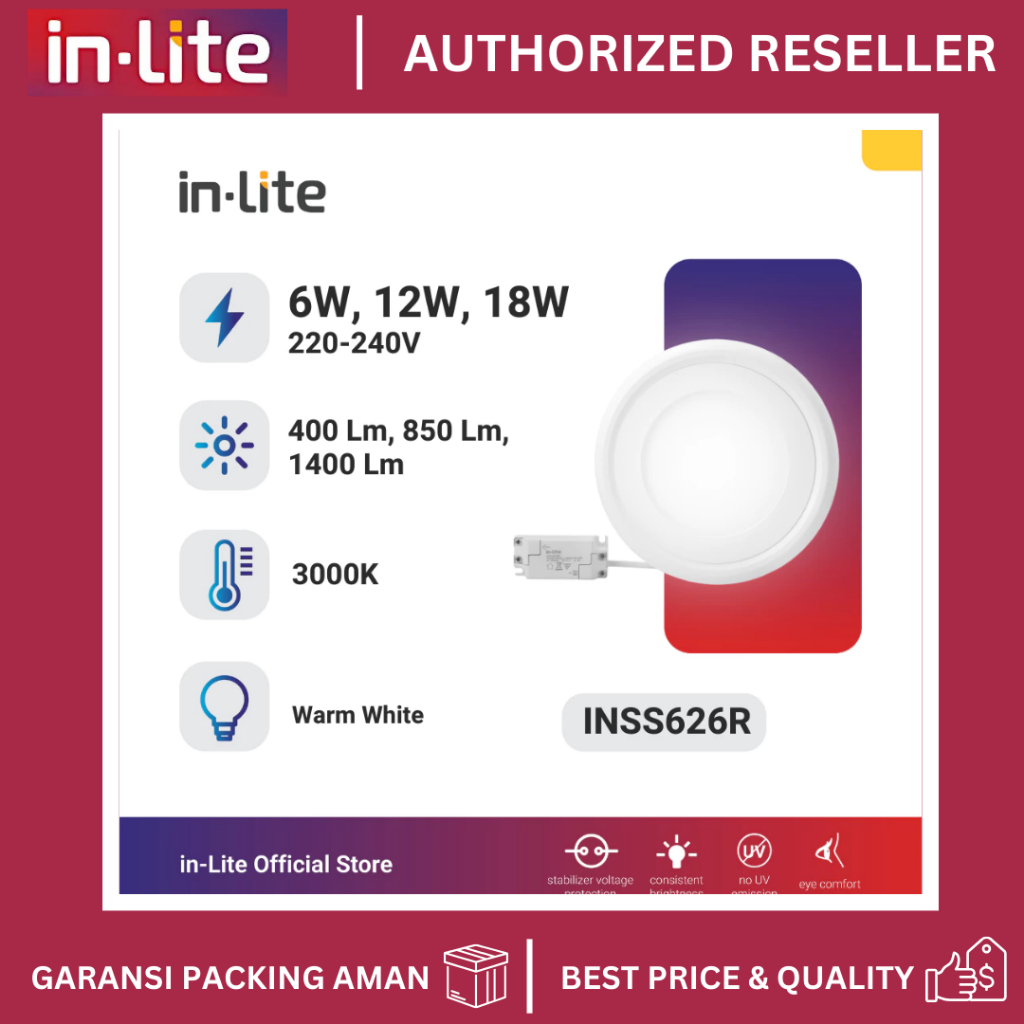 Jual DOWNLIGHT LED PANEL INLITE OUTBOW / TIMBUL BULAT INSS628R | Shopee ...