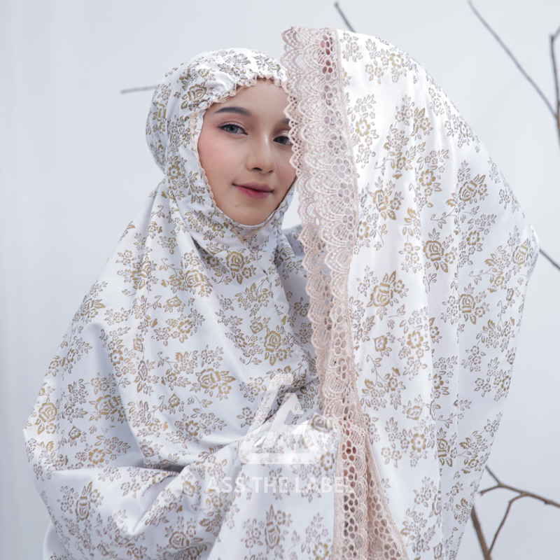 Jual ASSTHELABEL - Mukena Dewasa Katun Foil Gold Gliter Renda Premium ...