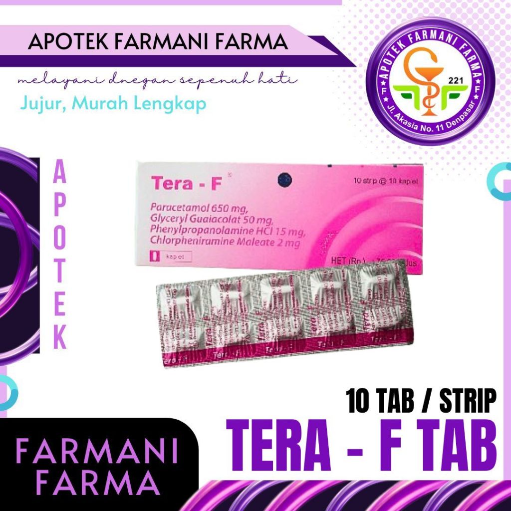 Jual TERA-F TABLET 10S / OBAT DEMAM / BATUK BERDAHAK / PILEK / FLU ...