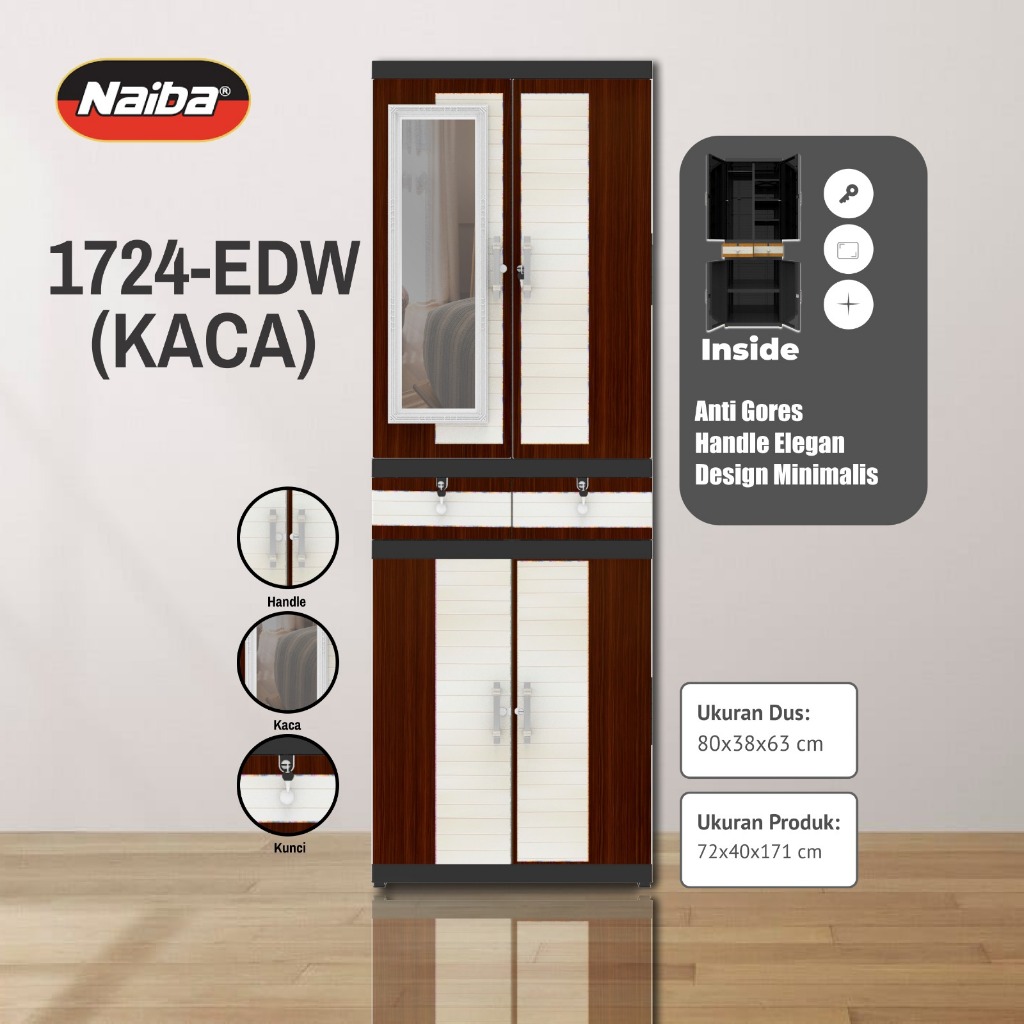 Jual NAIBA - Lemari Pakaian Plastik Fit Gantung Drawer (INSTAN ...