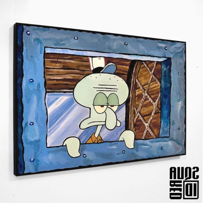 Jual hiasan dinding poster kayu squidward | Shopee Indonesia
