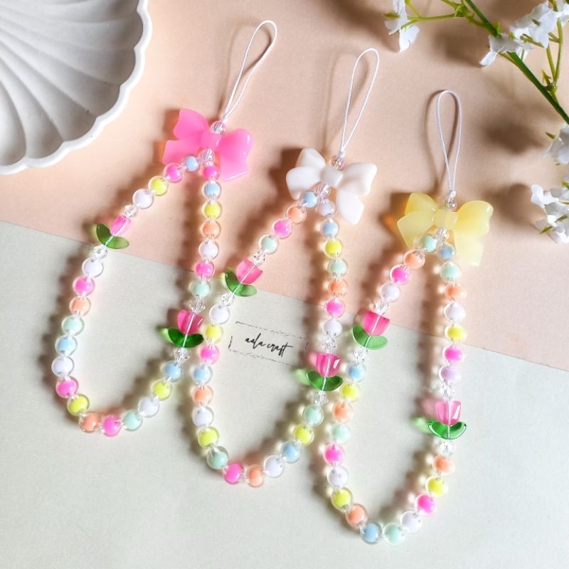 Jual Phone Strap Premium Colorful Tulip Series Gantungan HP Beads ...