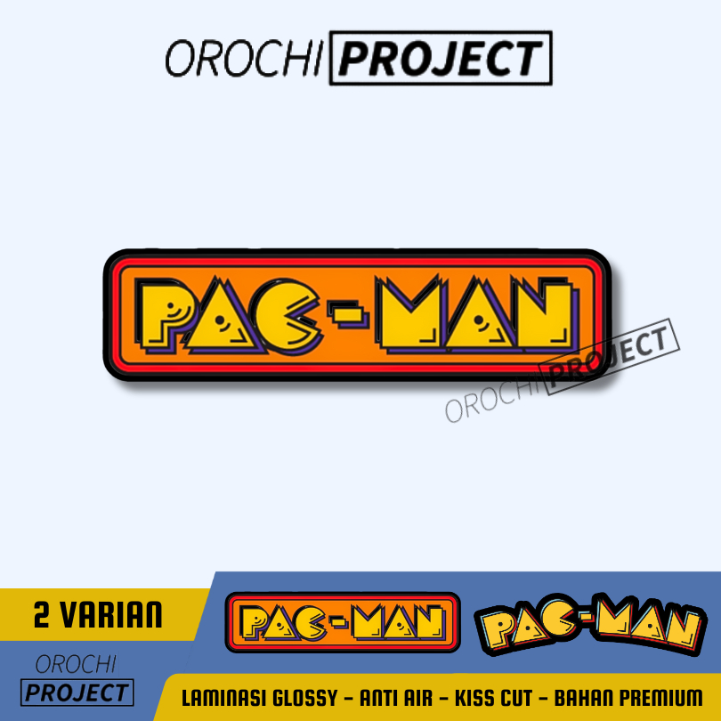 Jual Sticker Stiker Logo Game PACMAN Pac Man Pixel Classic Vinyl Glossy ...