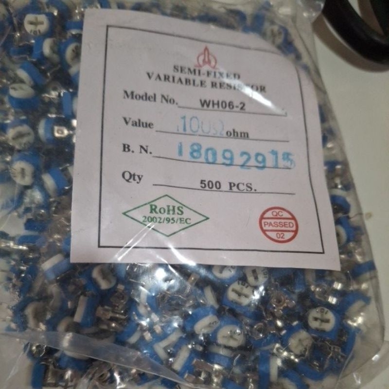 Jual 500 pcs VR 101 variabel resistor trimmer trimpot pvc 100 ohm ...