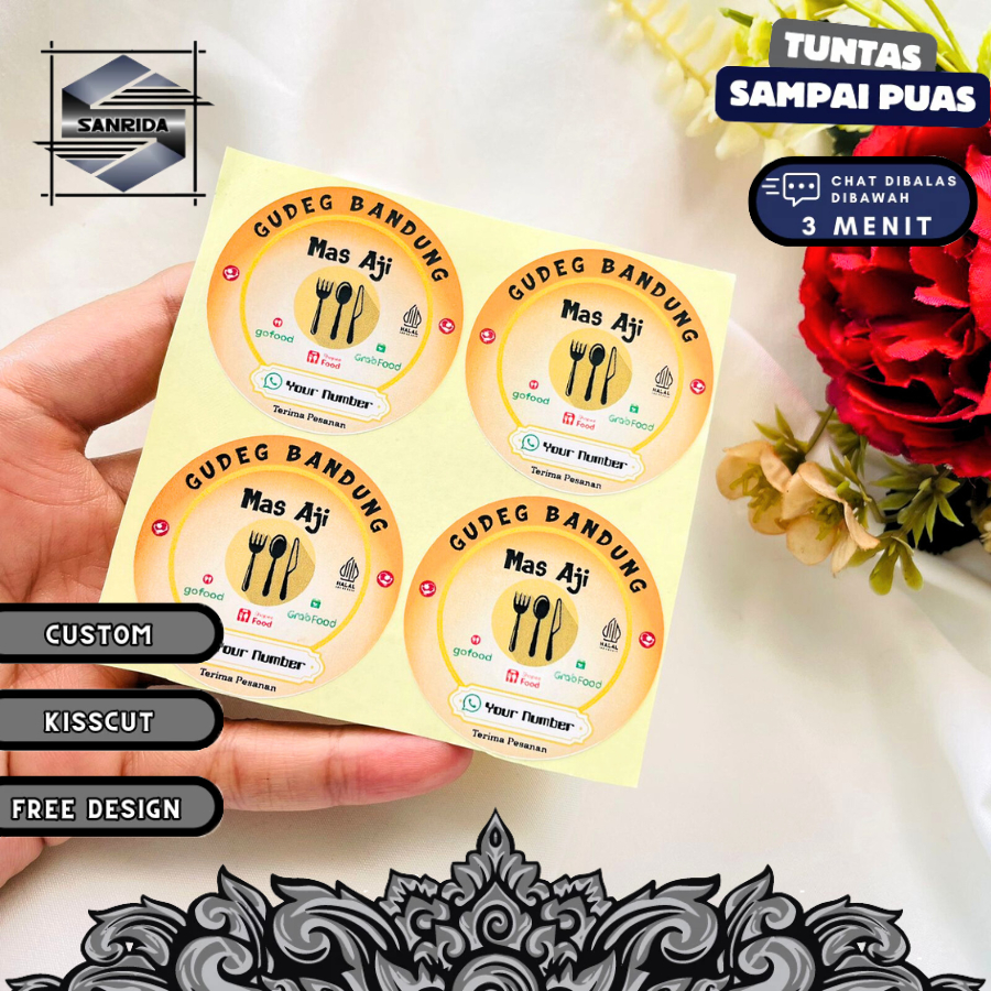 Jual 2-4 Cetak Sticker Rumah Makan Bulat Stiker Edisi Warung Nasi ...