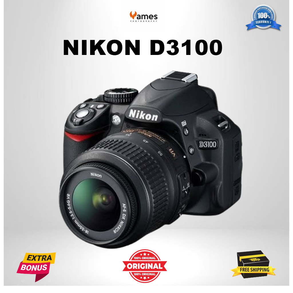 Jual Nikon D3100 Lensa Kit 18-55mm Kamera DSLR - Vg -Vms | Shopee Indonesia
