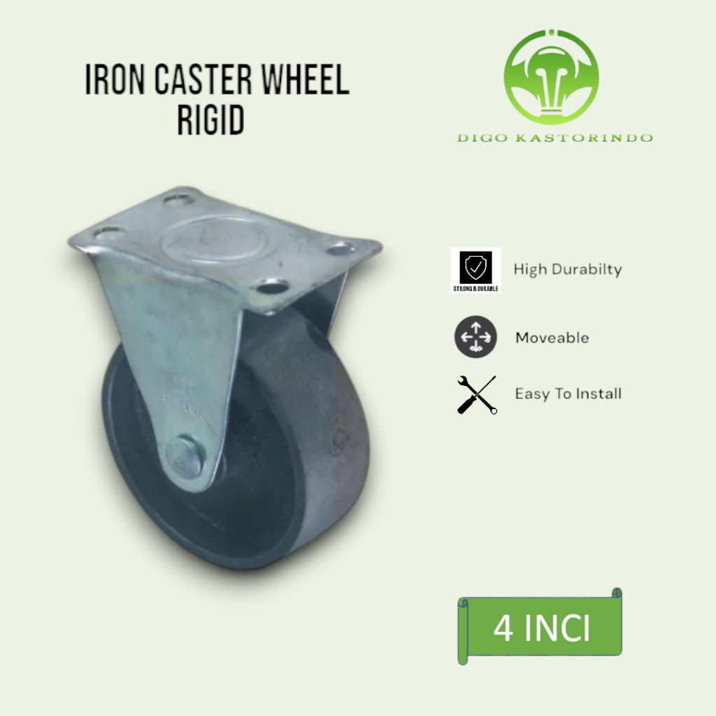 Jual Roda Kastor Besi Mati 4 Inci Iron Caster Wheel Rigid Light Duty ...
