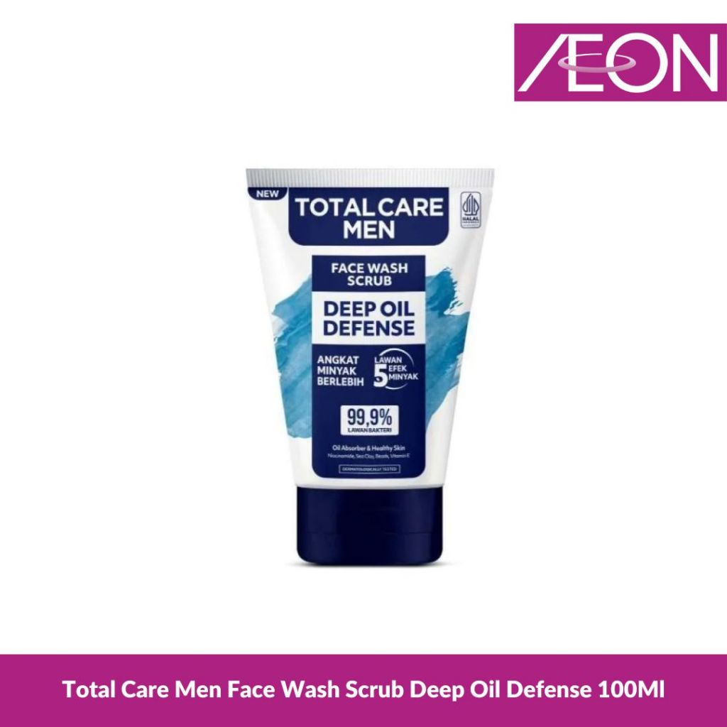 Jual Total Care Men Face Wash Scrub Deep Oil Defense 100Ml | Shopee ...