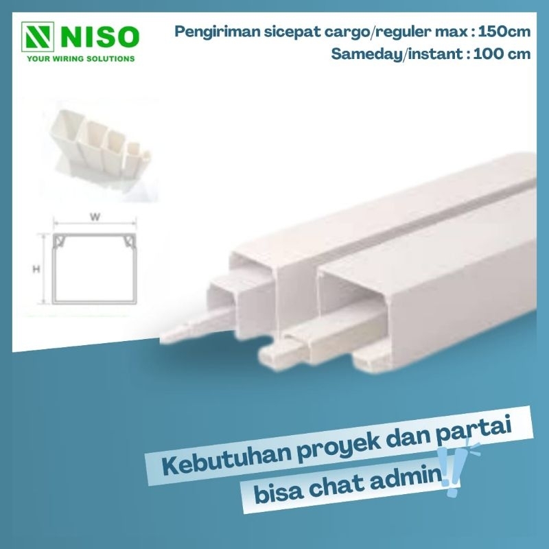 Jual Kabel duct 25x25mm (2,5x2,5cm) ducting, tray kabel, kabel dak ukuran 25x25 mm atau 2,5x2,5 ...