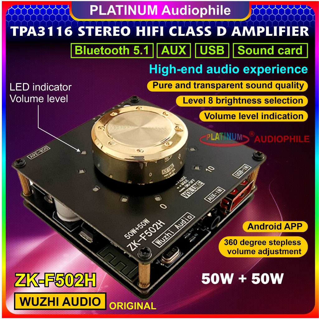 Jual TPA3116 Amplifier Class D Bluetooth 5.1 Hifi Stereo 2X 50W ...