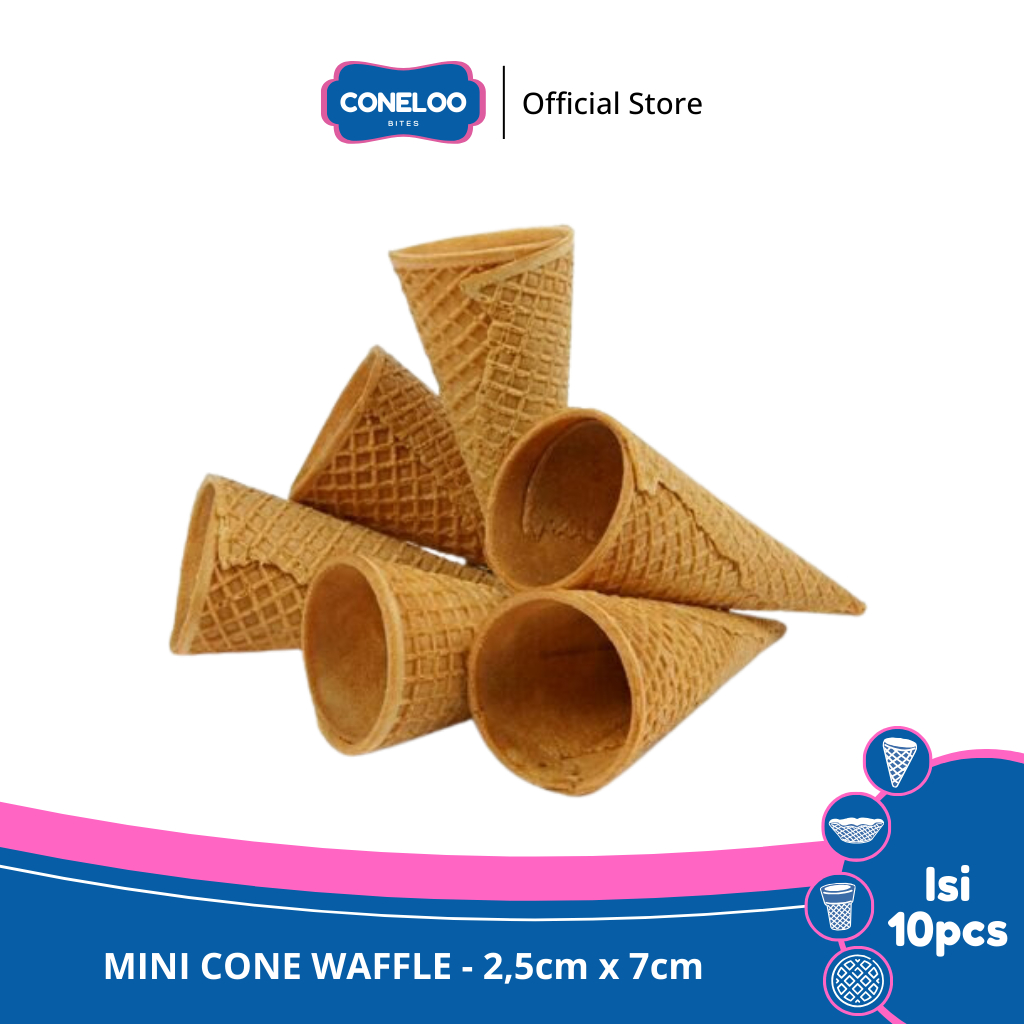 Jual Coneloo Bites Mini Cone Waffle 2,5cm x 7cm Isi 10pcs Cone Es Krim ...