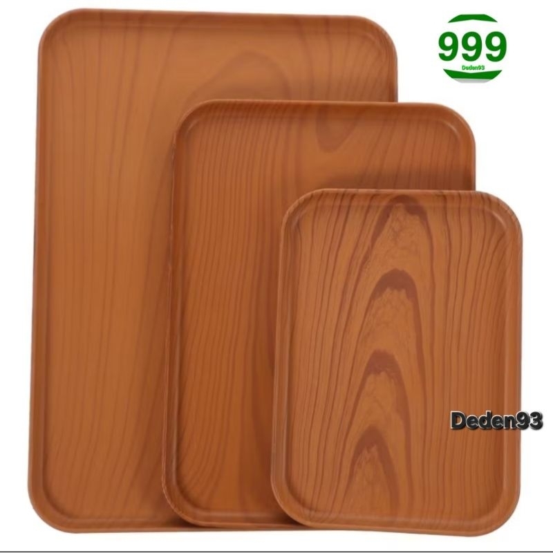 Jual Nampan Saji Kotak Tray Plastik PP Motif Kayu Makanan Minuman ...