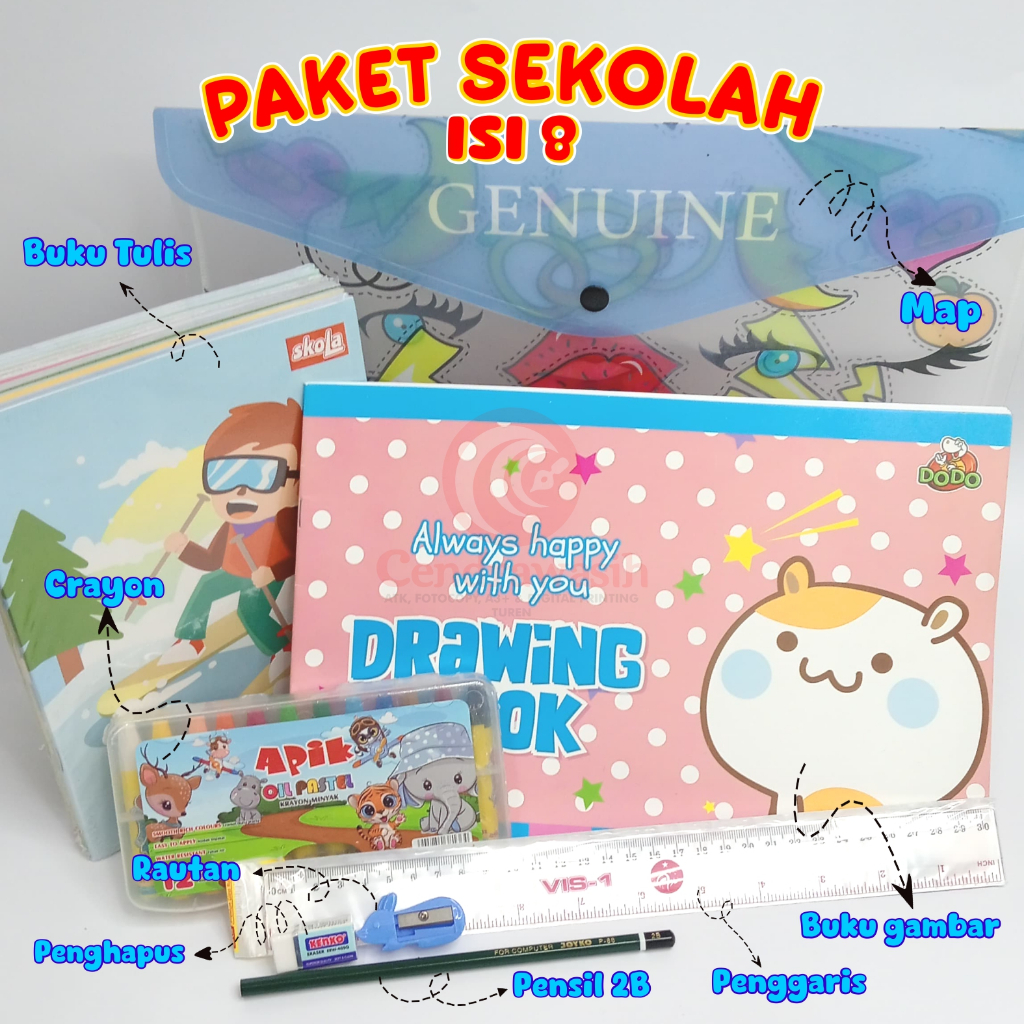 Jual PAKET SEKOLAH ISI 8 CUSTOM | Shopee Indonesia