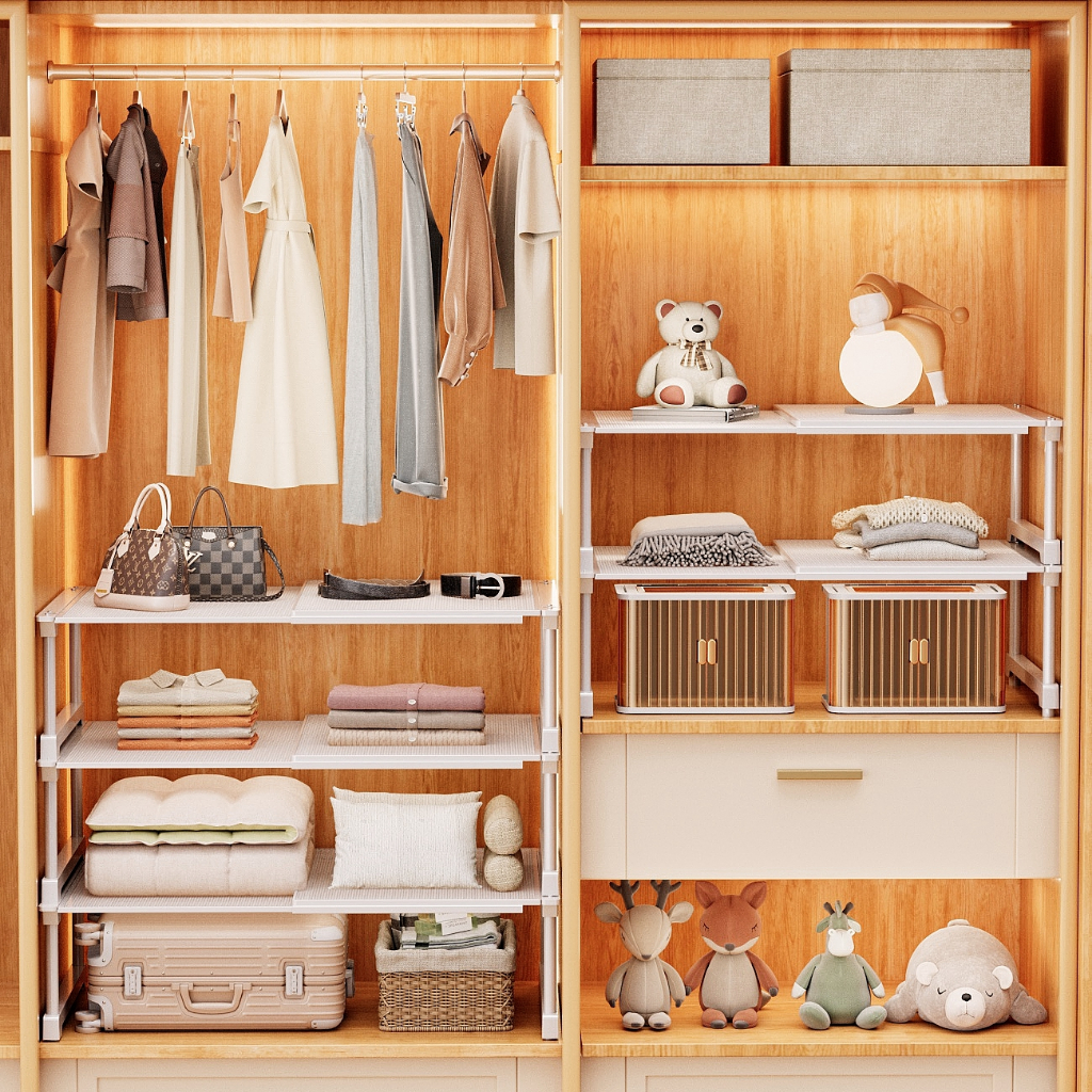 Jual 99KHOME Rak Sekat Lemari Baju Besi Partisi Lemari Pakaian Putih ...