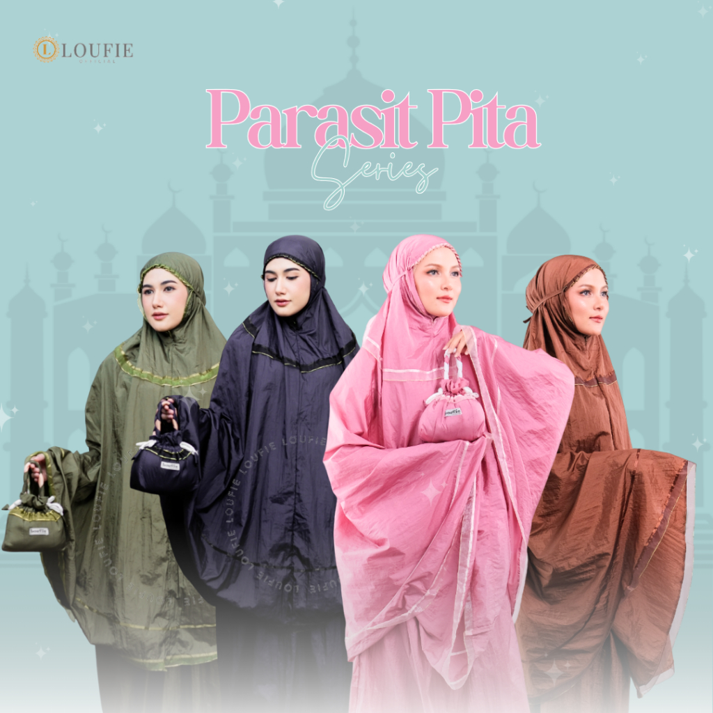 Jual LOUFIE - Mukena Dewasa Parasit Pita Tali Kepang Polos Jumbo ...