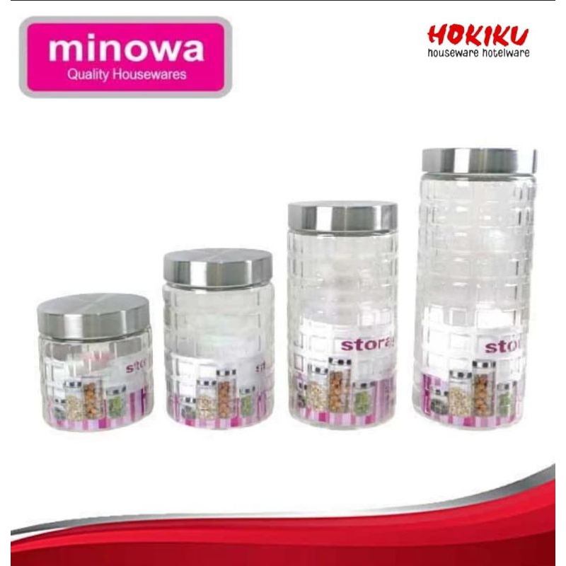 Jual MINOWA STOPLES KACA MOTIF KOTAK / TOPLES CANISTER F-6015 | Shopee ...