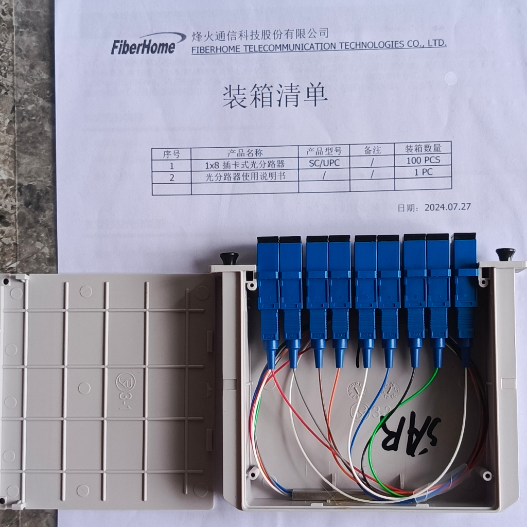 Jual Passive Splitter 1:8 FiberHome SC UPC PLC Box 1:8 SC UPC Fiber ...