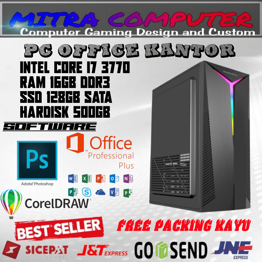 Jual PC Rakitan Admin Kantor Murah Intel Core i7 3770 Ram 16gb SSD 128gb Hardisk 500gb Free WIFI ...