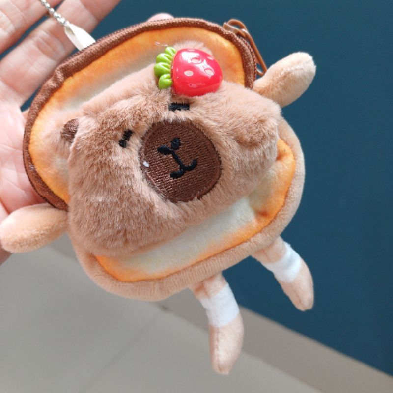 Jual Gantungan kunci dompet koin CAPYBARA TOAST ROTI | Shopee Indonesia