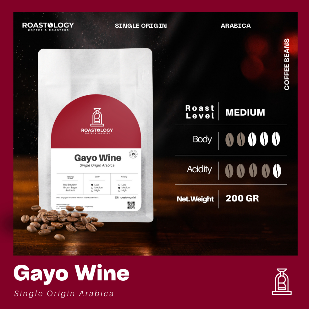 Jual Gayo Wine Specialty Coffee 200 gram ROASTOLOGY | Shopee Indonesia