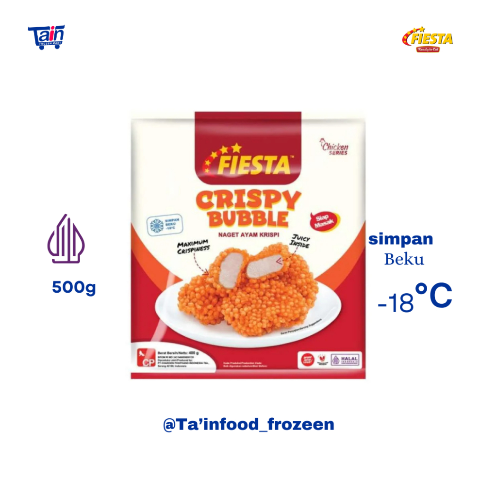 Jual Naget Ayam crispi FIESTA Crispy Bubble crumb Siap Masak Berat 500g ...