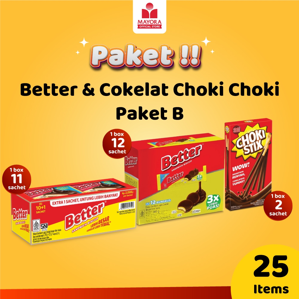 Jual Paket Biskuit Better dan Coklat Choki Choki B | Shopee Indonesia