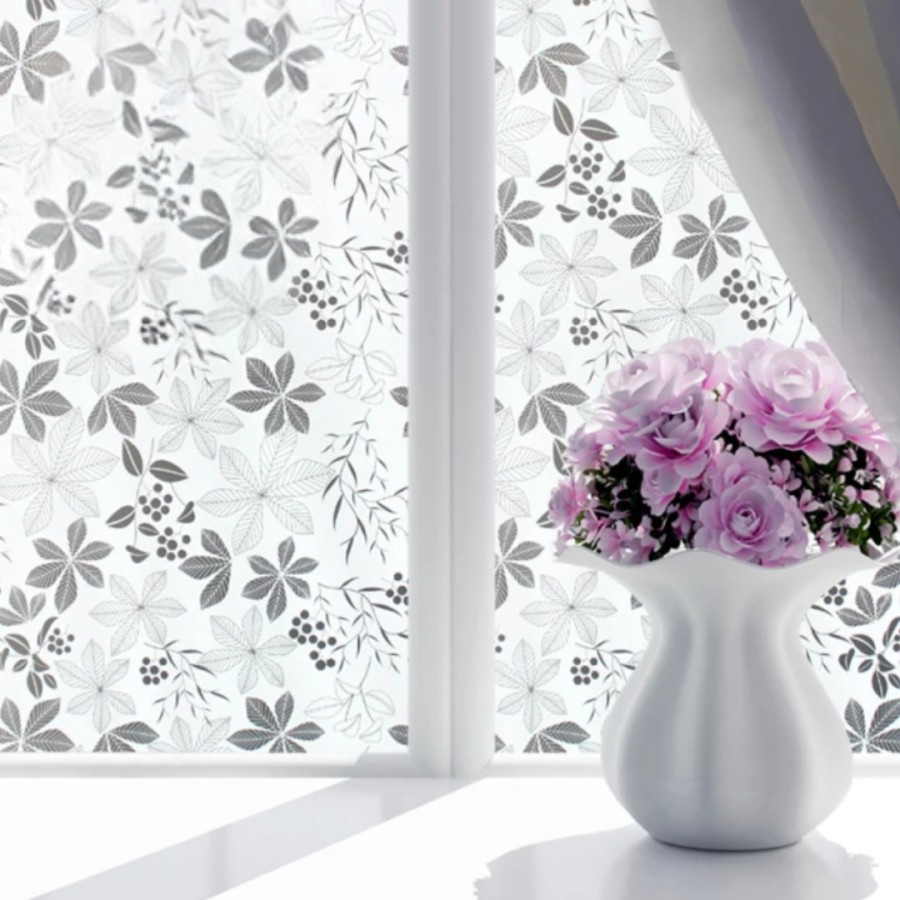 Jual Stiker Kaca Sunblast Motif Bunga Putih Hitam Minilais Murah High ...