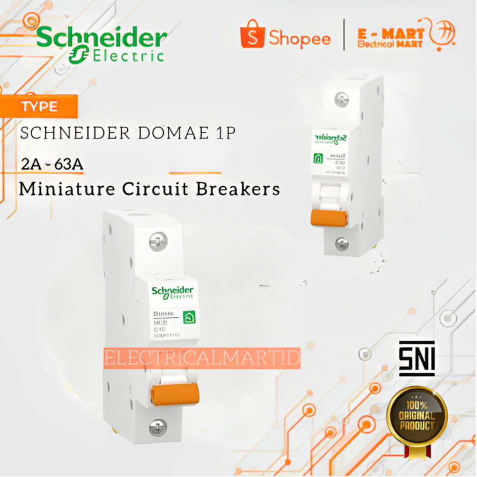 Jual PROMO SCHNEIDER MCB DOMAE 1P 2A 4A 6A 10A 16A 20A 25A 32A 40A 50A 63A 1 Phase Fasa | Shopee ...