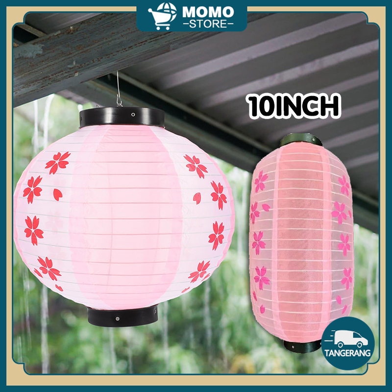 Jual 10 INCH Lampion Sakura Kain Sutra Lampion Lonjong Bulat Lampion ...