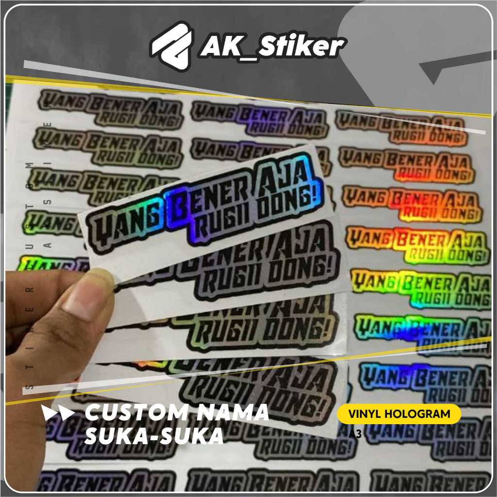 Jual Cetak Sticker Custom Hologram A3+ Custom Suka-suka Bebas Request ...