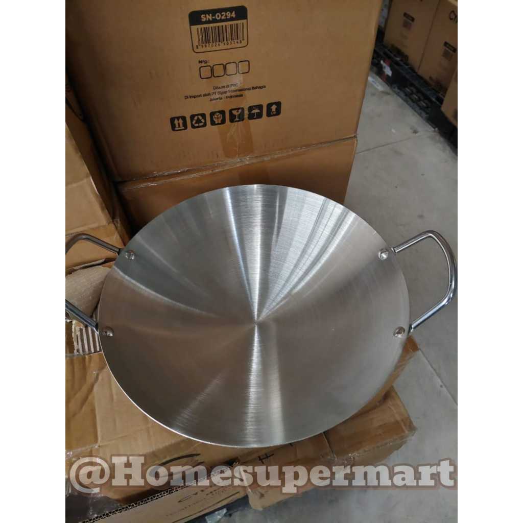 Jual Wajan Stainless SUS 304 Tebal Kuali Besar Premium Stainless Wajan 30 Cm 32 CM 36 CM ...