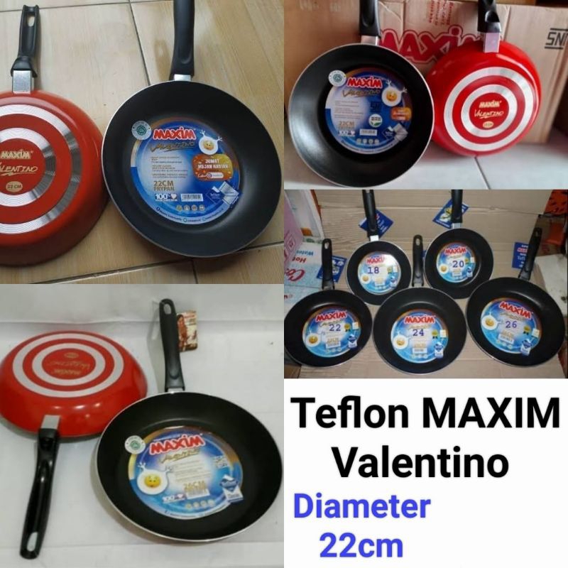 Jual teflon penggorengan teflon MAXIM Valentino ukuran 22cm | Shopee ...