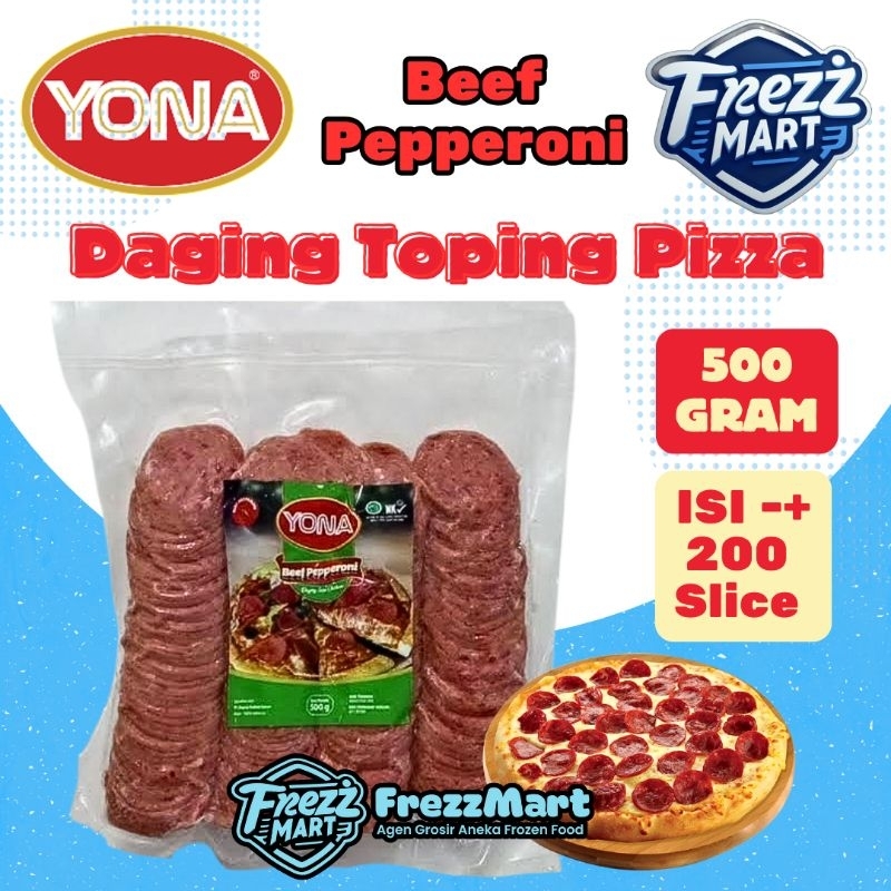Jual Yona Beef Pepperoni Burger 500gr isi 200 Slice Daging Sapi Iris ...