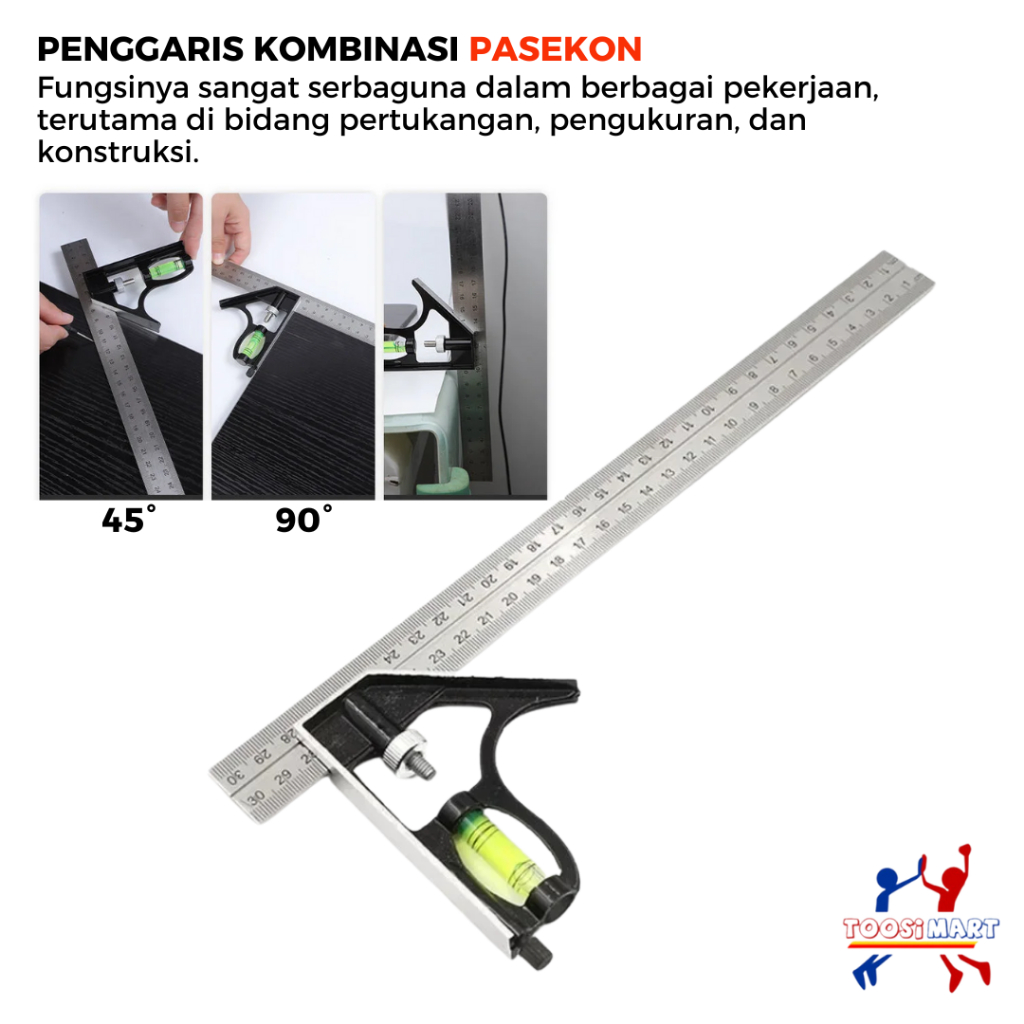 Jual Penggaris Siku Waterpass Pasekon Penggaris Siku L Mutlifungsi ...