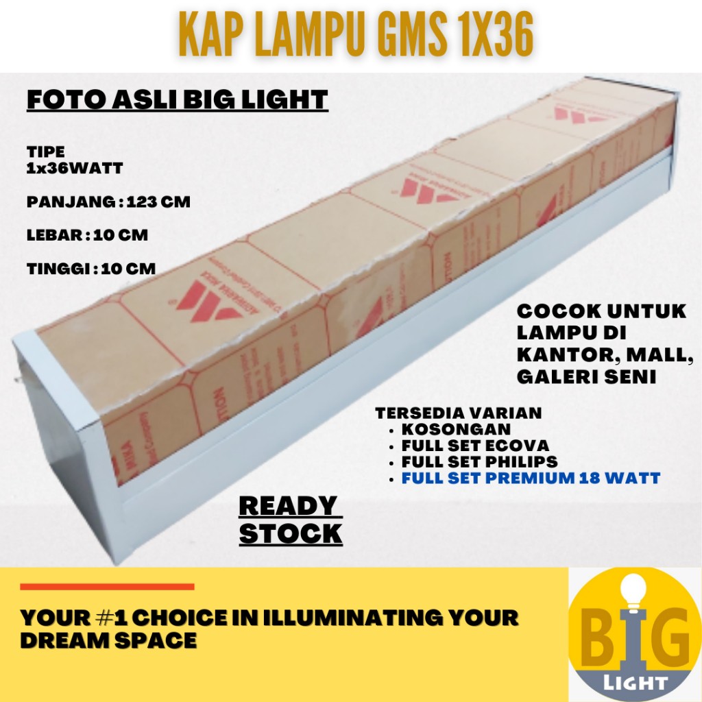 Jual Kap GMS 1x36 Lampu Kantor Mall TOP LIGHT GMS 1x36 Outbow Lampu ...