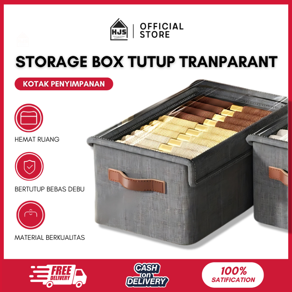 Jual [HJS] Storage Box Tutup Lipat Kontainer Kotak Penyimpanan Tempat ...