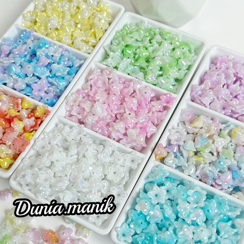Jual Manik Mote Kelopak Gradasi Holo / Cangkang Mini 15gr | Shopee ...