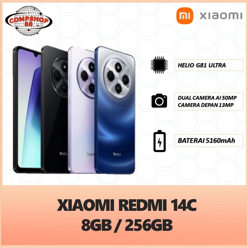 Jual XIAOMI REDMI 14C 8GB 256GB DREAMY PURPLE (BOX CHA) | Shopee Indonesia