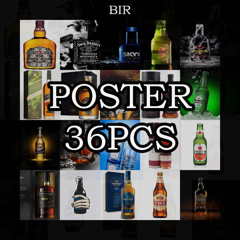 Jual Poster Tempel Tembok Poster gambar Botol Bir Hiasan Dinding Kamar ...
