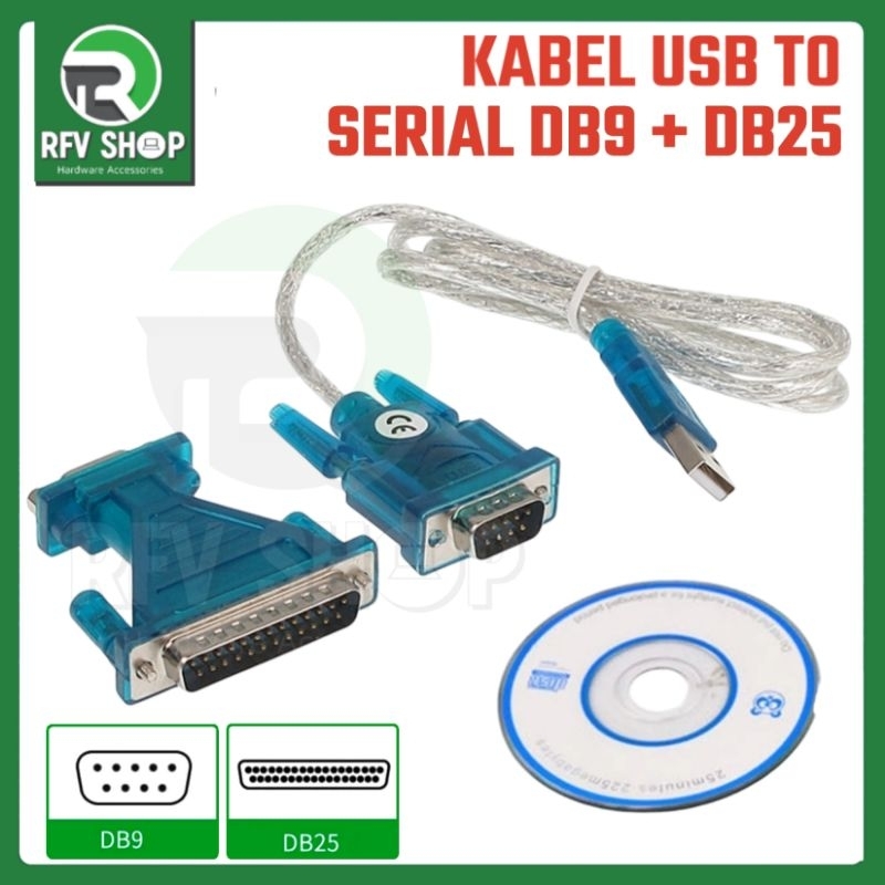 Jual Kabel USB to printer serial RS232 DB9 Combo DB25 Konverter Adapter ...