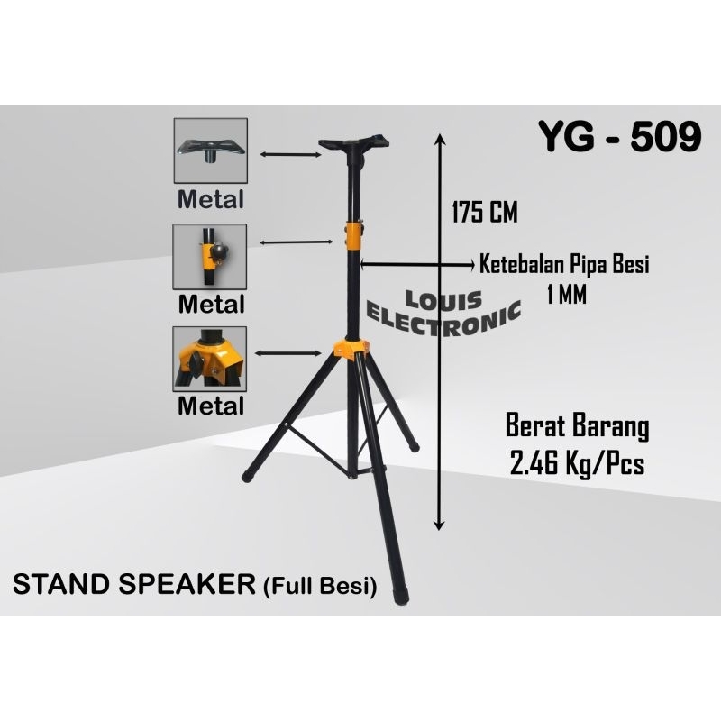 Jual Stand Speaker Tripod Full Besi Tebal / Tiang Kaki Speaker ( Harga ...