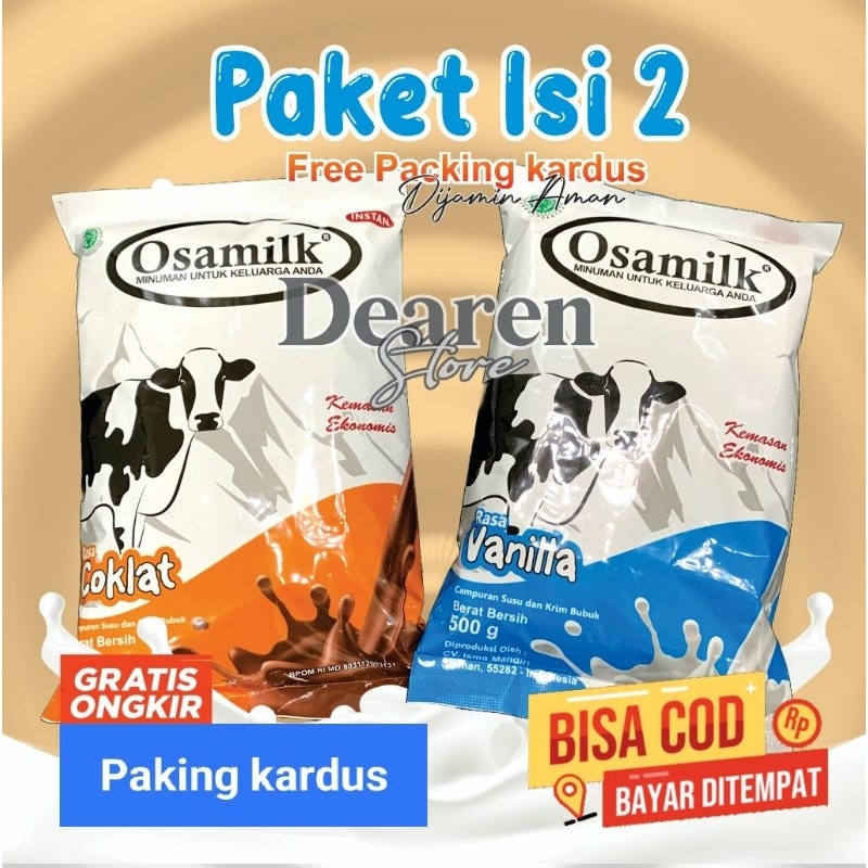 Jual OSAMILK 500gr SUSU PAKET 2 PCS - 1 kg paket hemat PAKING KARDUS ...
